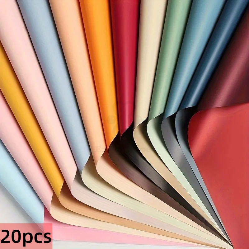 20 Sheets Solid Color Paper Double-sided Double-color Paper Bouquet ...