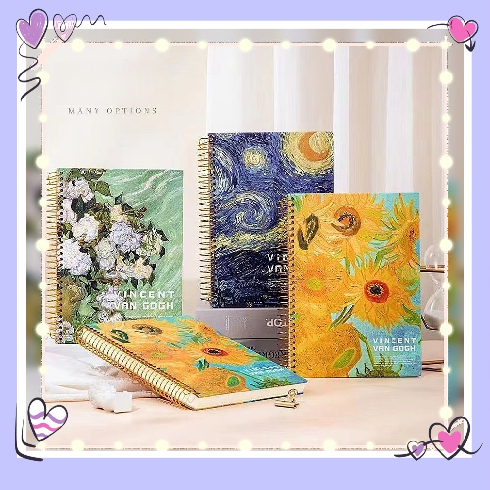 16k Coil Literary Retro Notebook B5 Size Van Gogh Hardbound Spiral ...