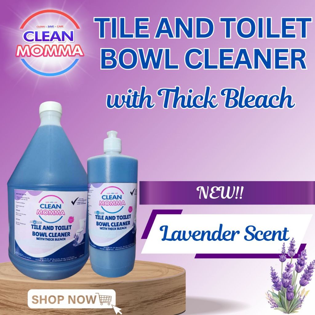 Tile & Toilet Bowl Cleaner w/ Thick Bleach 1 Gallon (Lavender ...