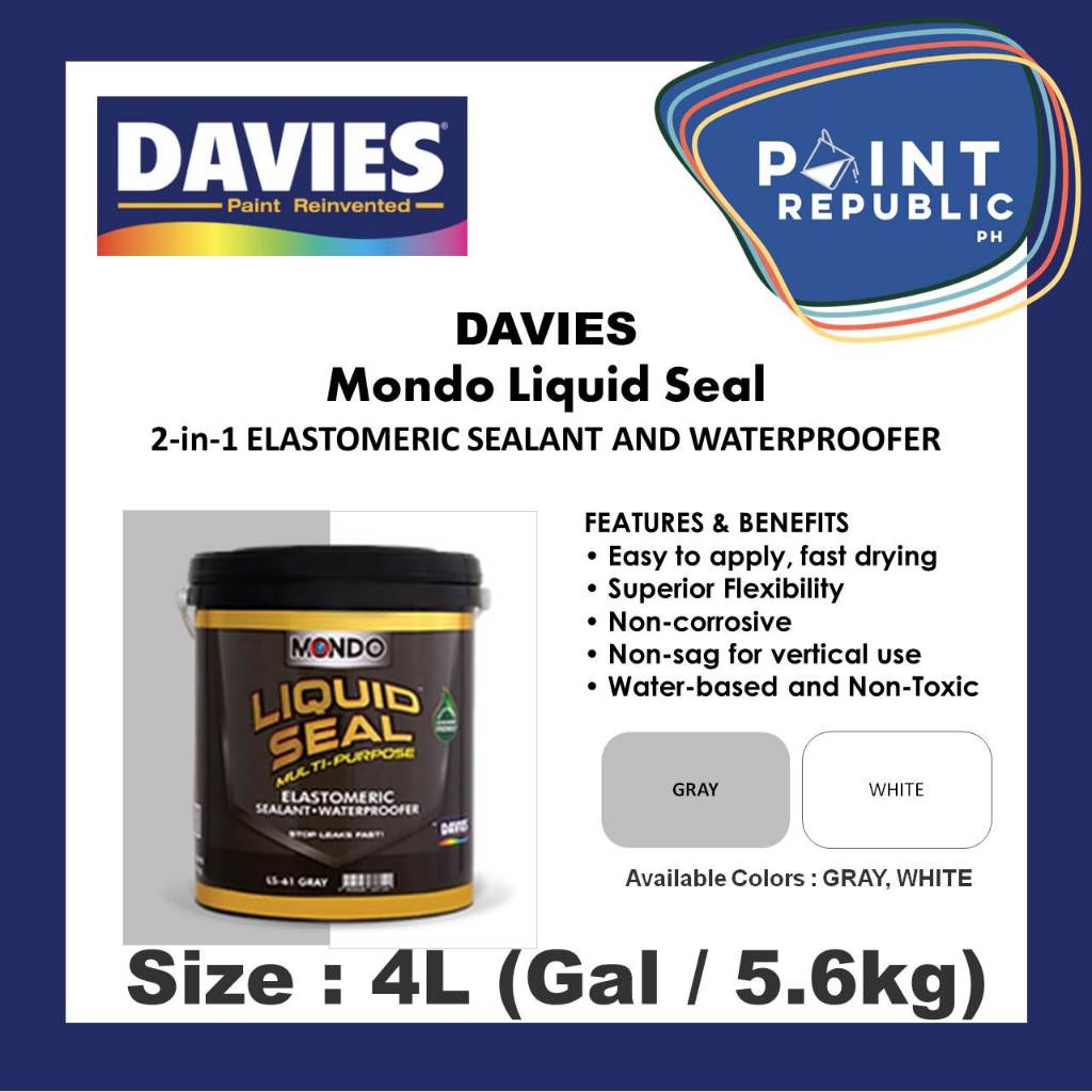 MONDO Liquid Seal Elastomeric Sealant and Waterproofer - 4L (5.6kg / GAL) | Shopee Philippines