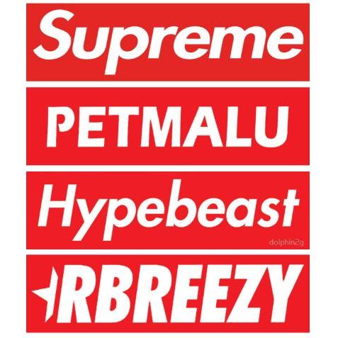 4 x 1.1 inch SUPREME PETMALU HYPEBEAST BREEZY VINYL STICKER LOGO HIGH ...