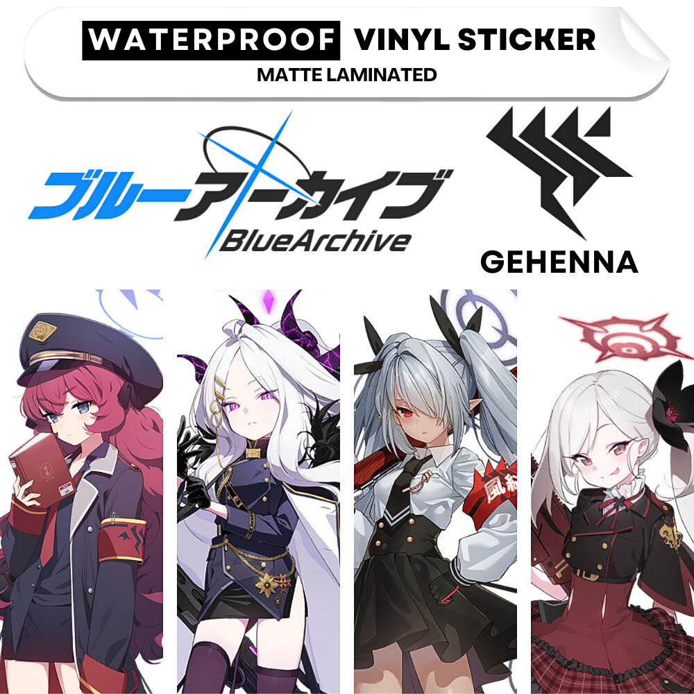 Waterproof VINYL STICKER — BLUE ARCHIVE Gehenna 4.5 inches Waterproof ...