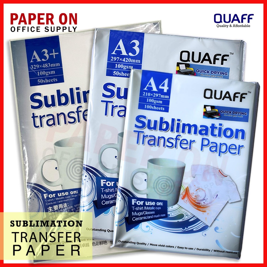 QUAFF Sublimation Transfer Paper A4 size (100sheets) A3 (50sheets) | Shopee Philippines