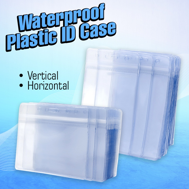 Transparent Plastic Id Holder With Zip Lock Vertical & Horizontal Case ...
