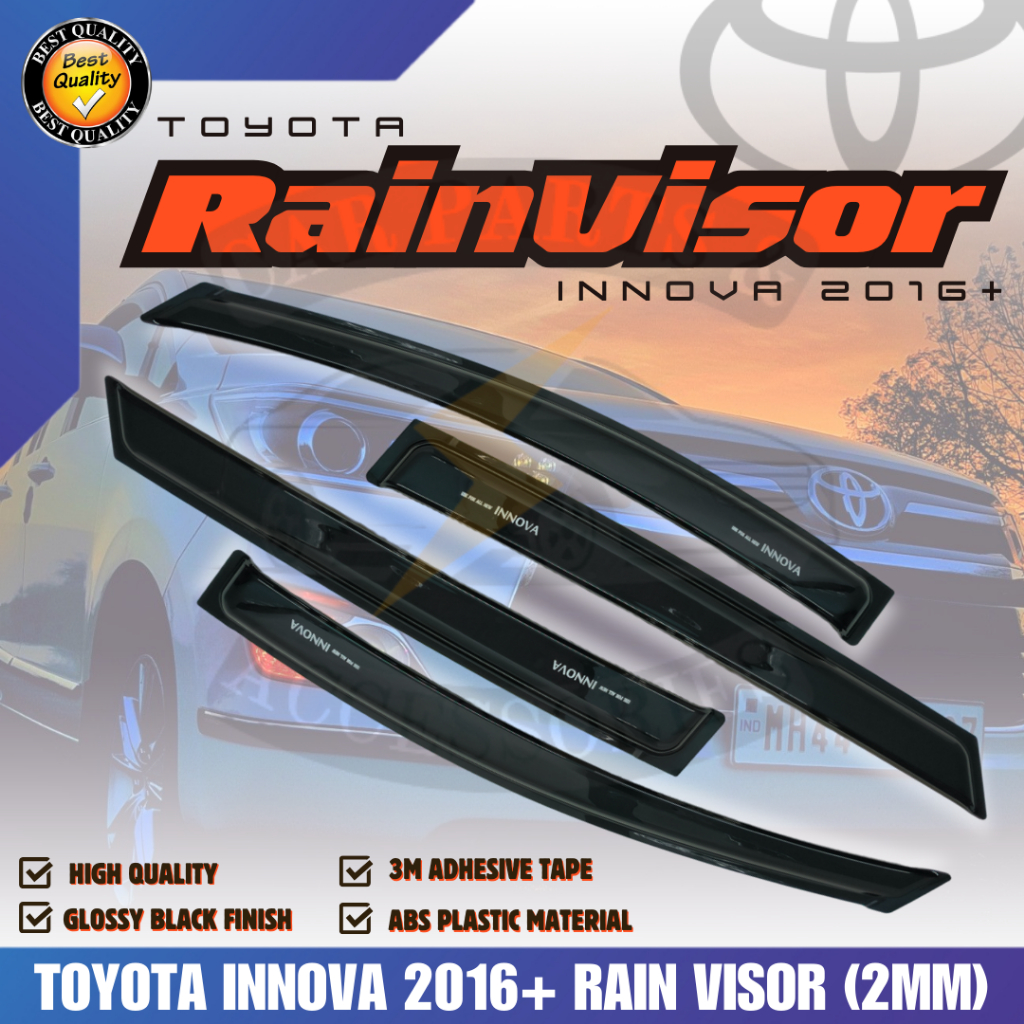 CPA RAIN VISOR TOYOTA INNOVA 2016+ (BLACK) THICKNESS(2MM) (10211 ...