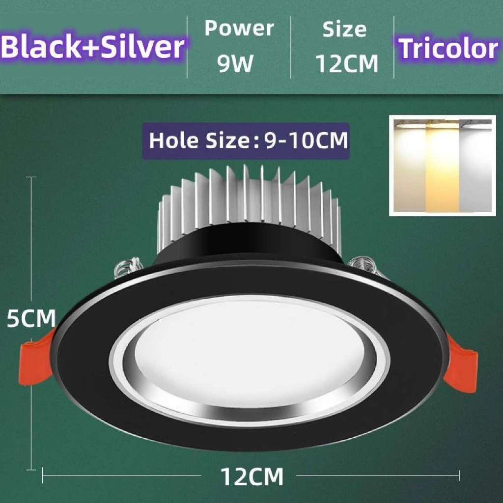 Tricolor LED Downlight Recessed Lights Panel 5W 7W 9W 220v Ceiling ...
