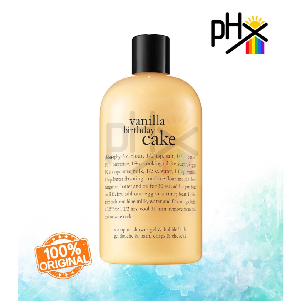 Philosophy Vanilla Birthday Cake Shampoo, Shower Gel & Bubble Bath 480 mL / 16 fl. oz. | Shopee ...