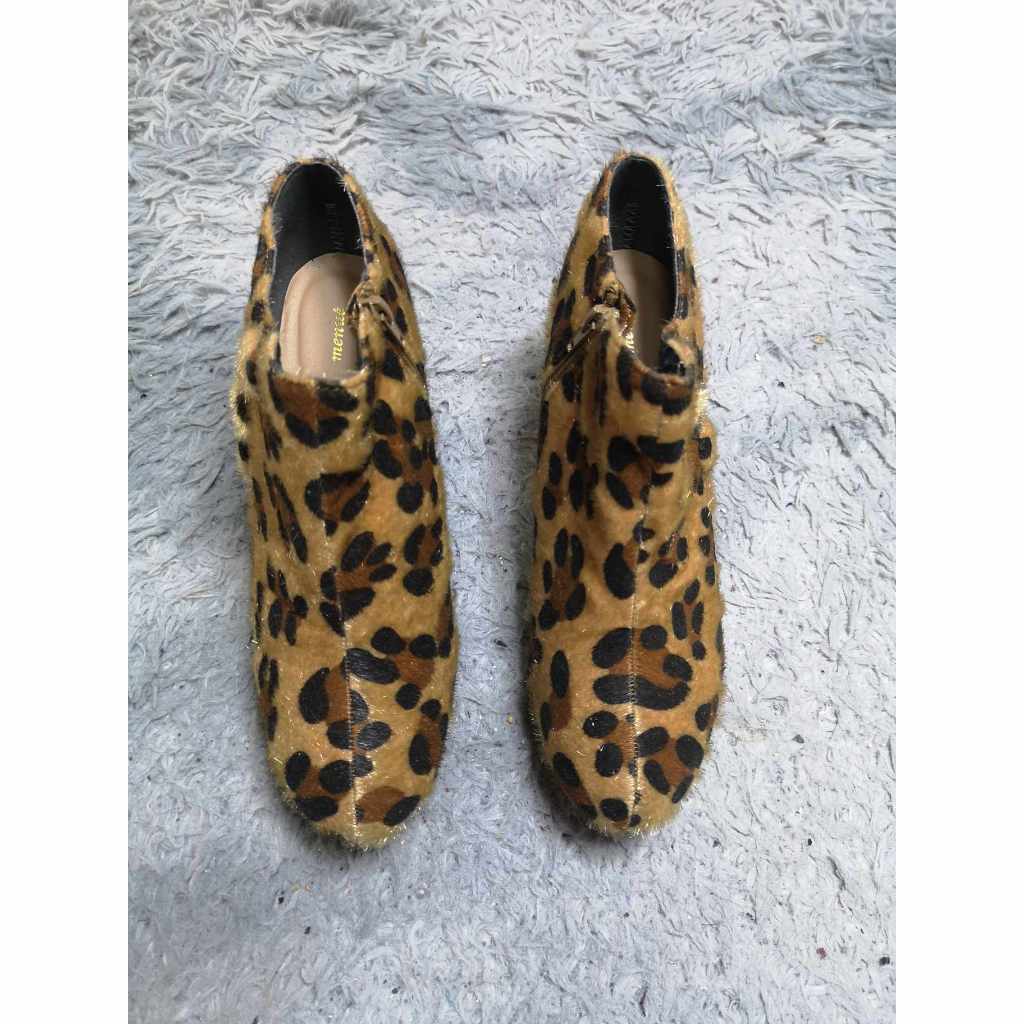 Brown Leopard Ankle Boots | Shopee Philippines