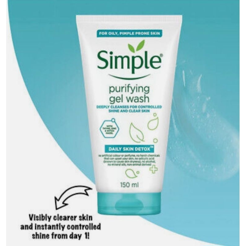 Simple Daily Skin Detox Purifying Gel Facial Wash | For Pimple Prone ...