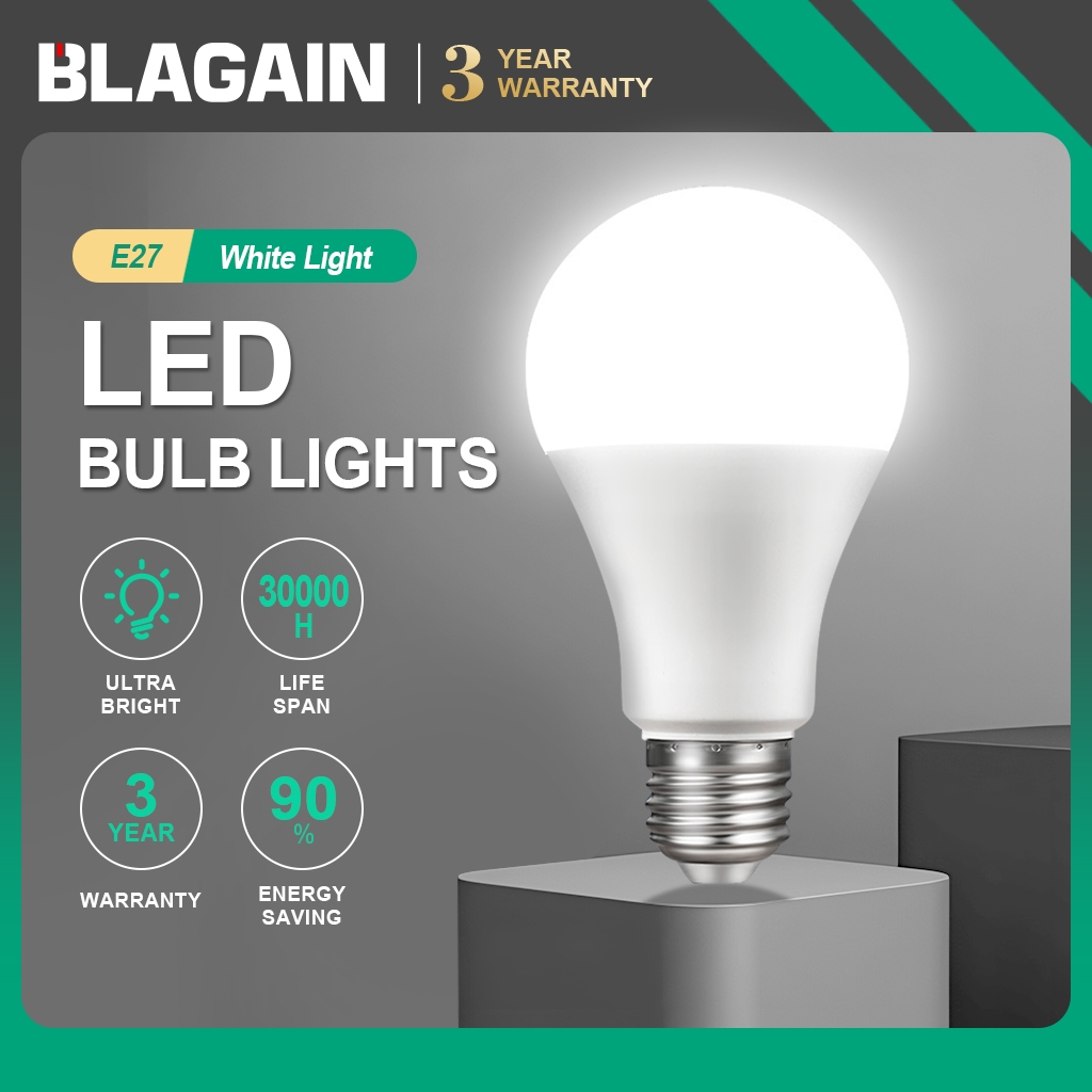 Blagain E27 Interface 5W-18W White Bulb Energy-Saving LED Bulb ...