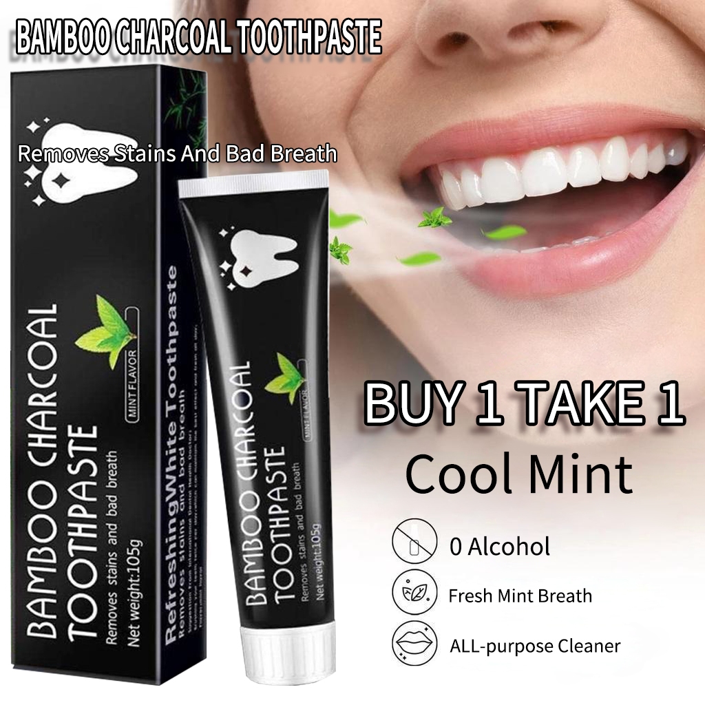 Bamboo Charcoal Toothpaste Whitening Black Toothpaste Whitener Tooth ...