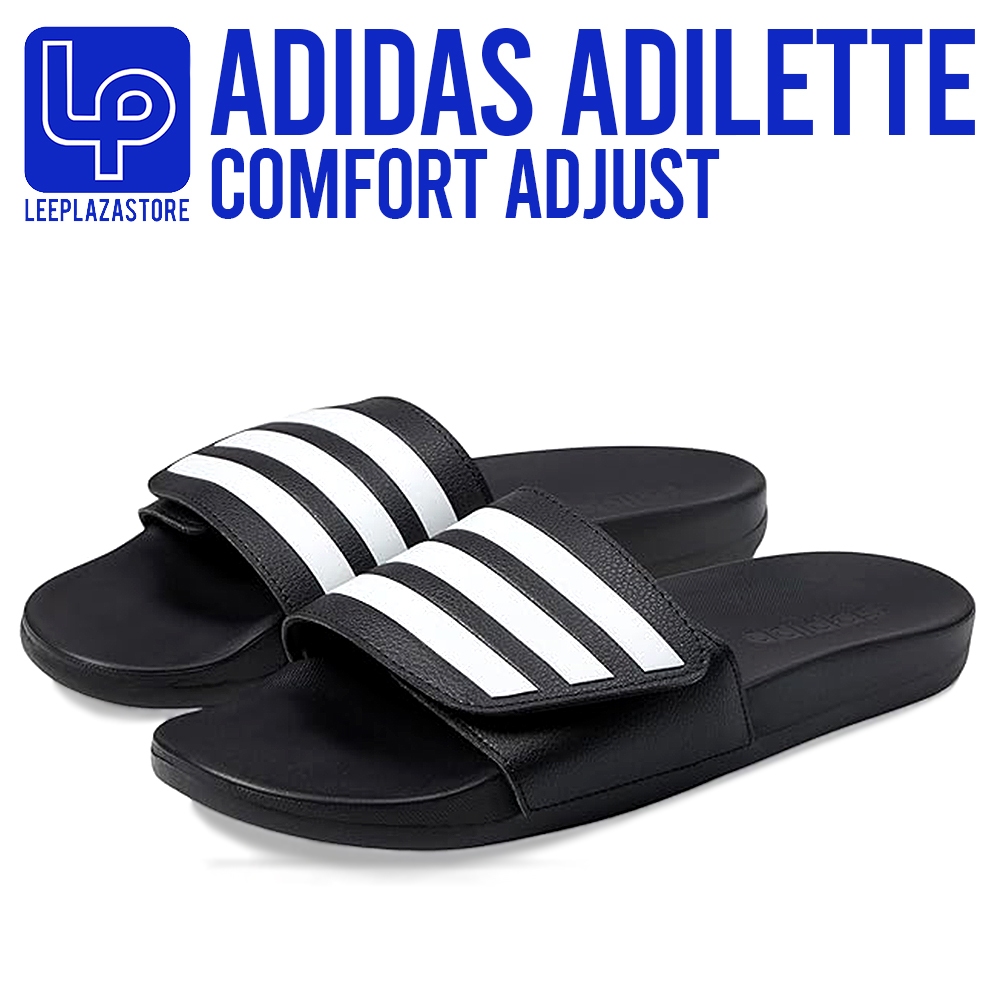 Adidas Men's Adilette Comfort Adjustable Slides Sandal/Slipper Core ...