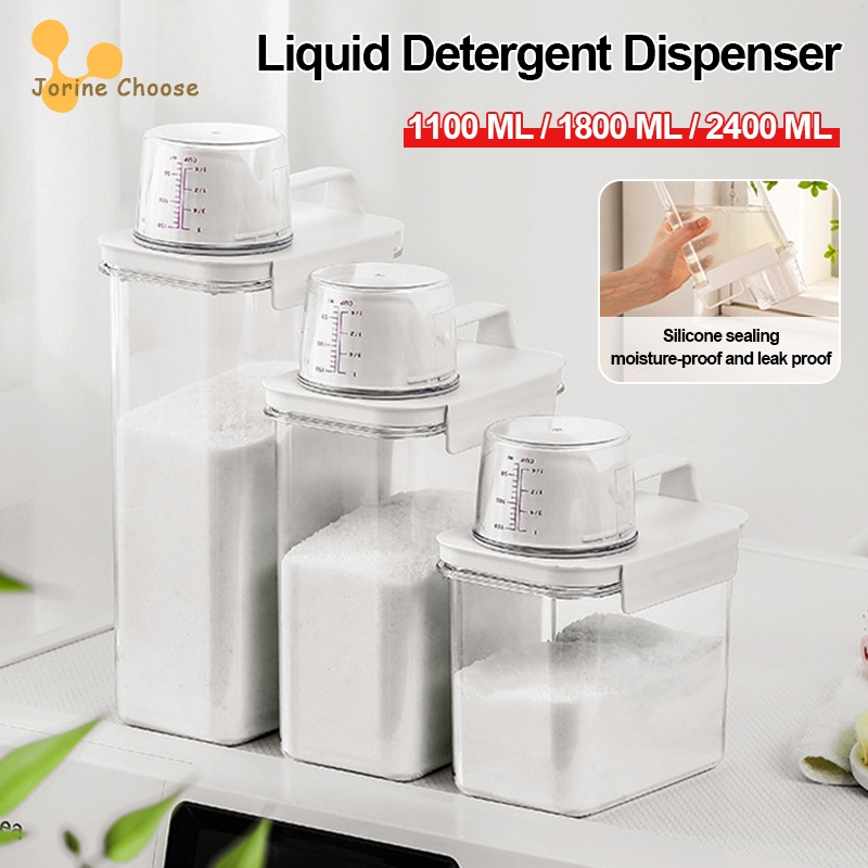 Liquid Detergent Dispenser Laundry Organizer Jar Storage Airtight ...