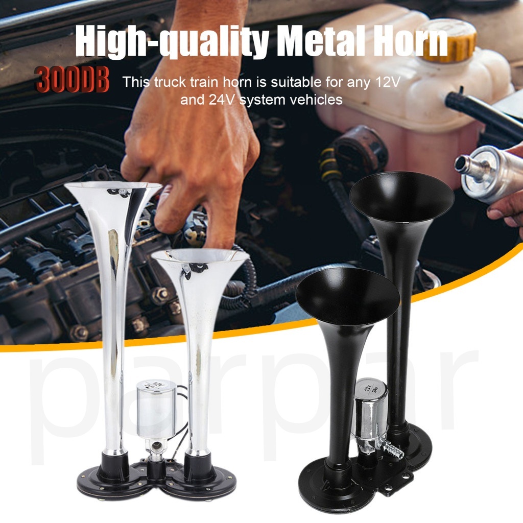 Super Loud Double Horn 300DB 12v/24v Chrome Plated Air Horn Suitable ...