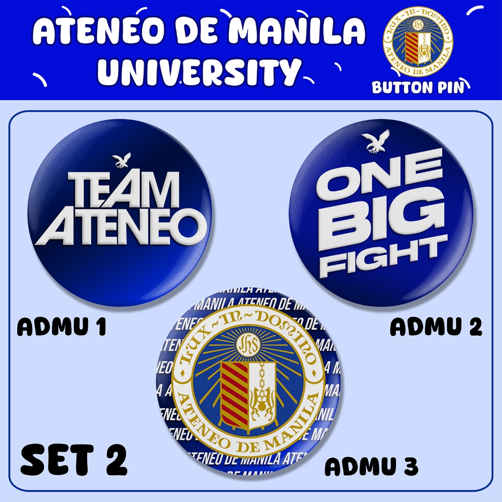 CMYK Button pin top university in the philippine ADMU,UP,DLSU,UST ...
