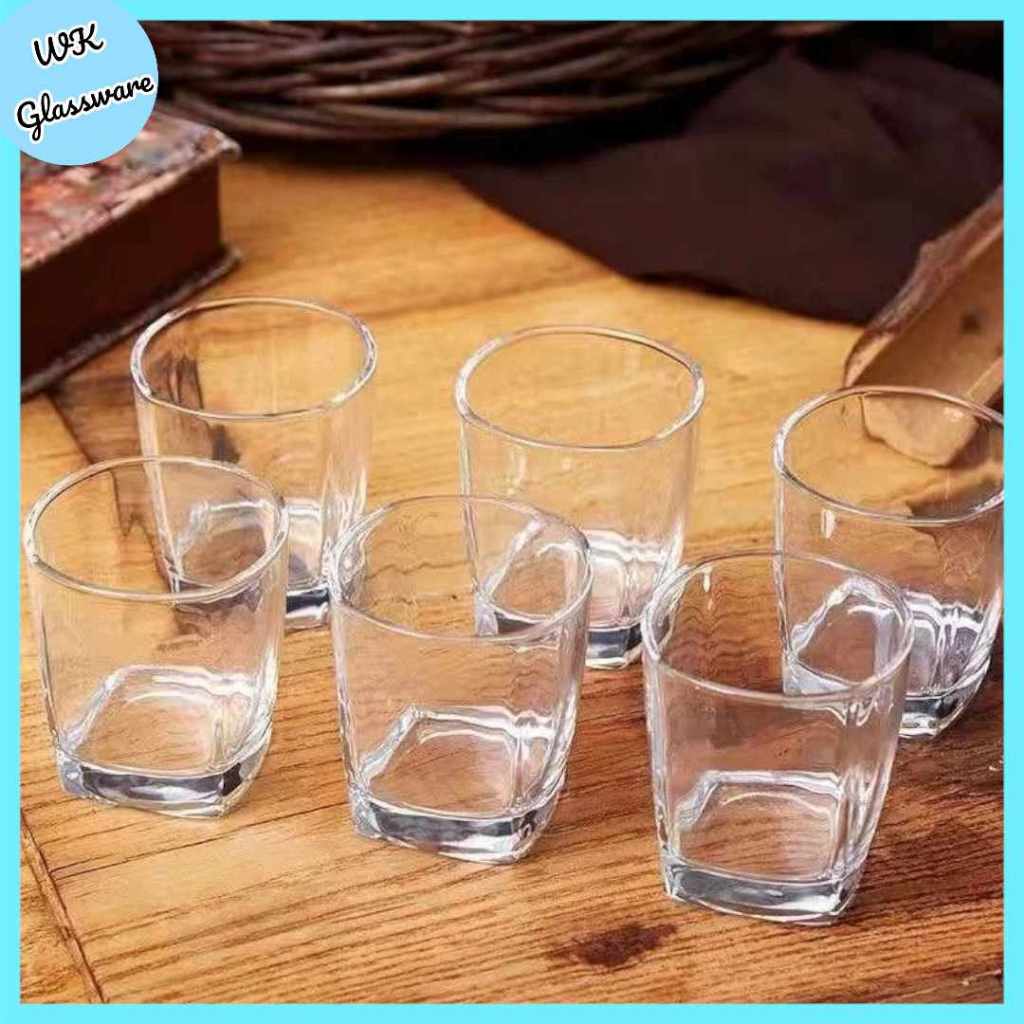 6PCS GLASS TRANSPARENT DRINKING GLASS BASO Y2001-3 | Shopee Philippines