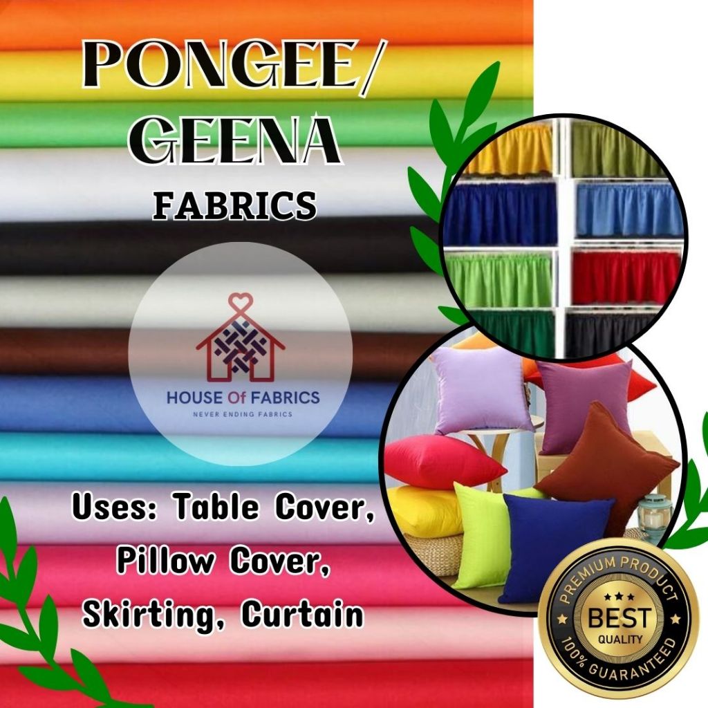Geena/Pongee Fabric [SET 1] Silk Tela Textile (60'' Width) | Shopee ...