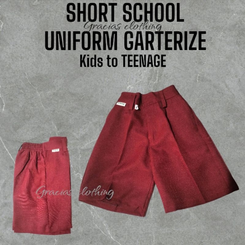 MAROON SHORT SCHOOL UNIFORM/ GARTERIZE PINK SHORT/ KATRINA FABRIC ...