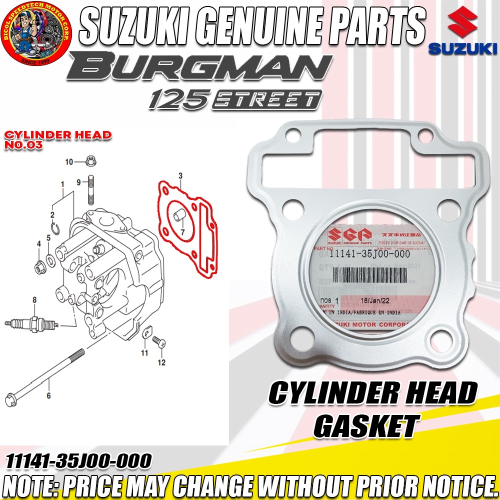 BURGMAN STREET 125/AVENIS CYLINDER HEAD GASKET (SGP) (GENUINE: 11141 ...