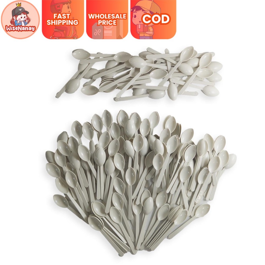 WiseNanay Disposable Teaspoons - Plastic Small Spoon | Shopee Philippines