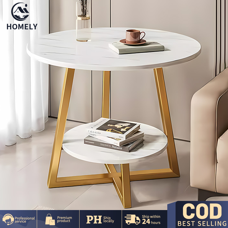 Round coffee table living room Center Table side table sofa corner ...