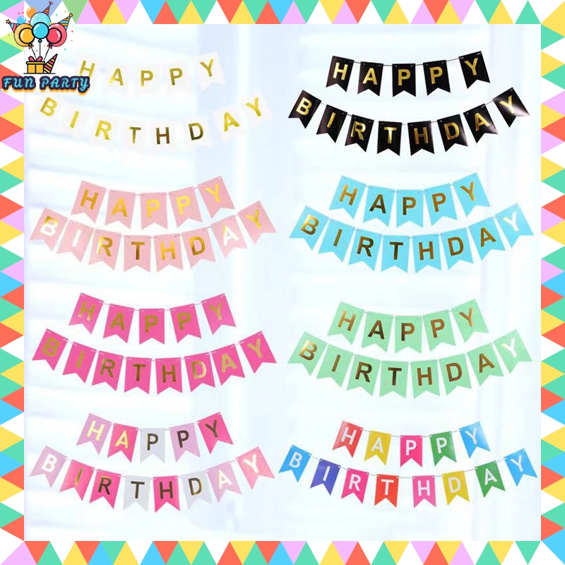 Letter Happy Birthday Bunting Banner String Flags Baby birthday Party ...