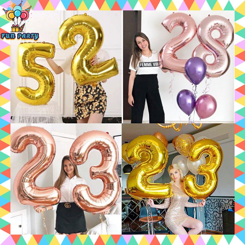 32 Inch Gold 0-9 Foil Number Balloons Letter Balloon Decoration ...