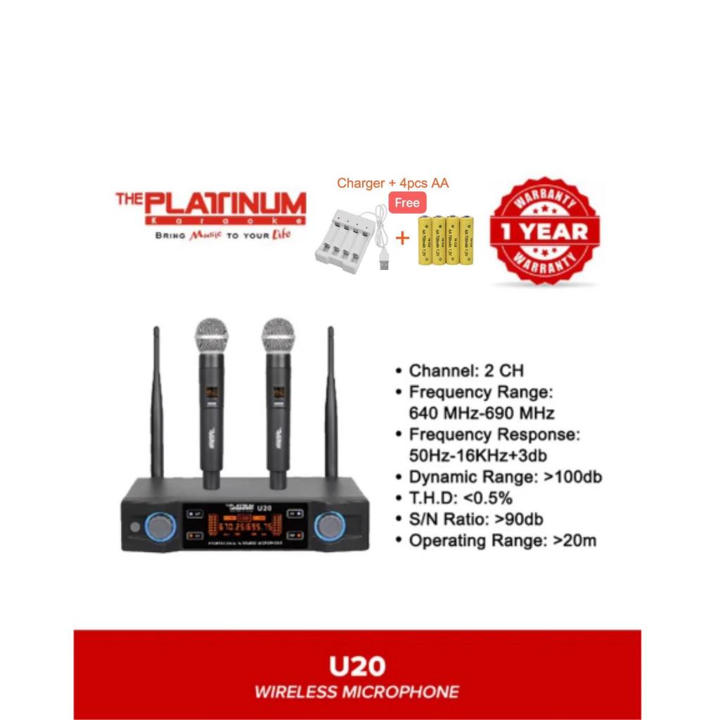 The Platinum U20 PTW 400U Wireless Microphone With Rechargerable And ...