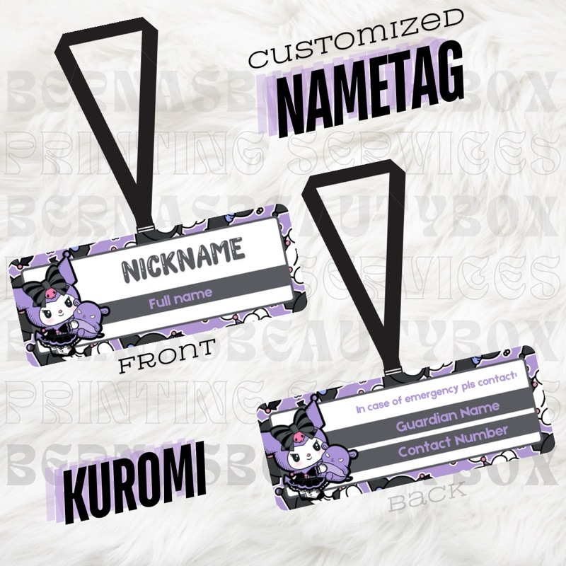 Customized Nametag Sanrio Kuromi hellokitty BINI ENHYPEN Name tag ...