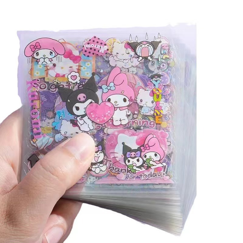 100 Sheets/Box Sanrio Sticker Kuromi Student Notebook Hand Account ...