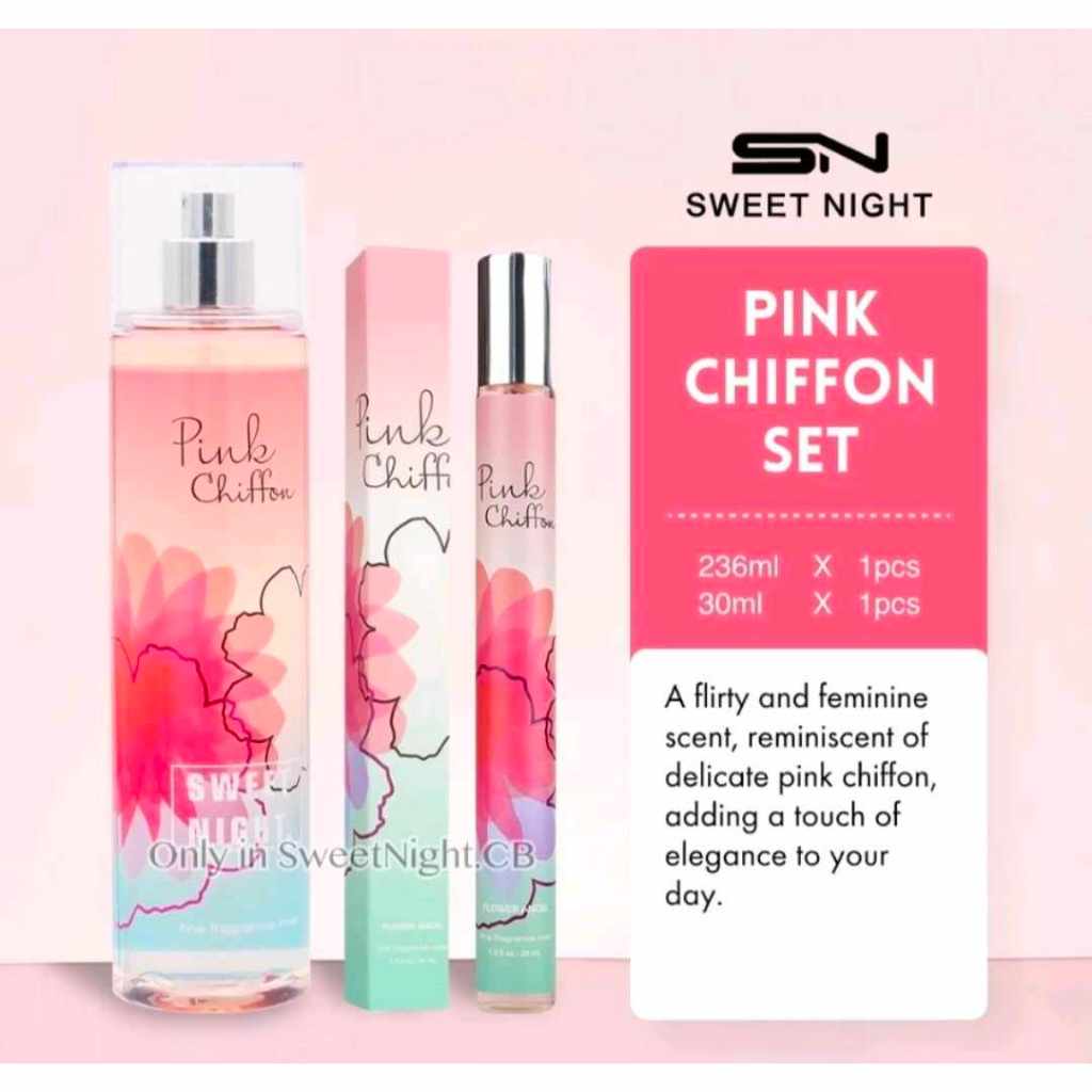 Pink Chiffon Perfume Scents Fragrance Body Mist 236ml+35ml | Shopee ...