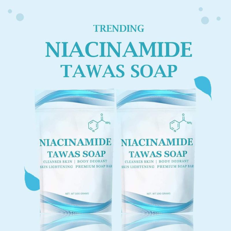 NIACINAMIDE TAWAS SOAP 100G Cleanses Skin Body Deodorant Skin Lightening Premium Soap Bar ...