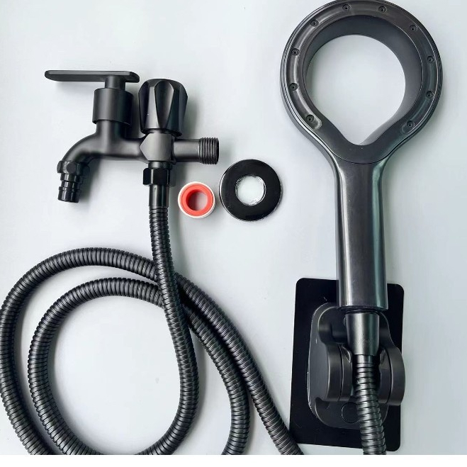 Shower Set with Faucet Booster Mode High Pressure Shower Spray Portable ...