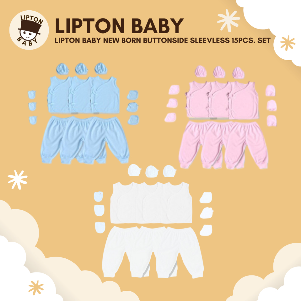 Lipton Baby Tieside Sleeveless Newborn Set | Shopee Philippines