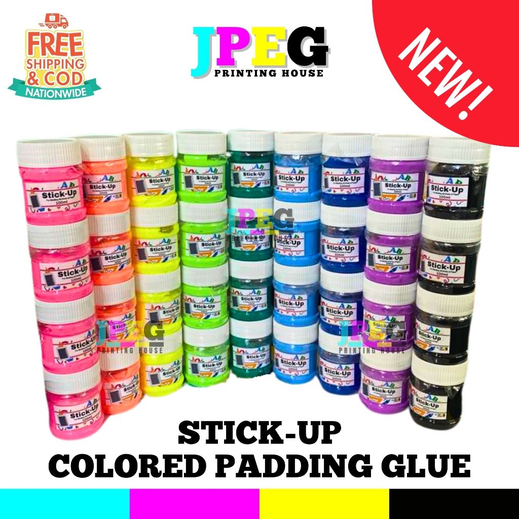 LIMITED EDITION COLORED PADDING GLUE 100ml Stick-up FREE BRUSH, Strong Adhesive 100ml FD1 ...