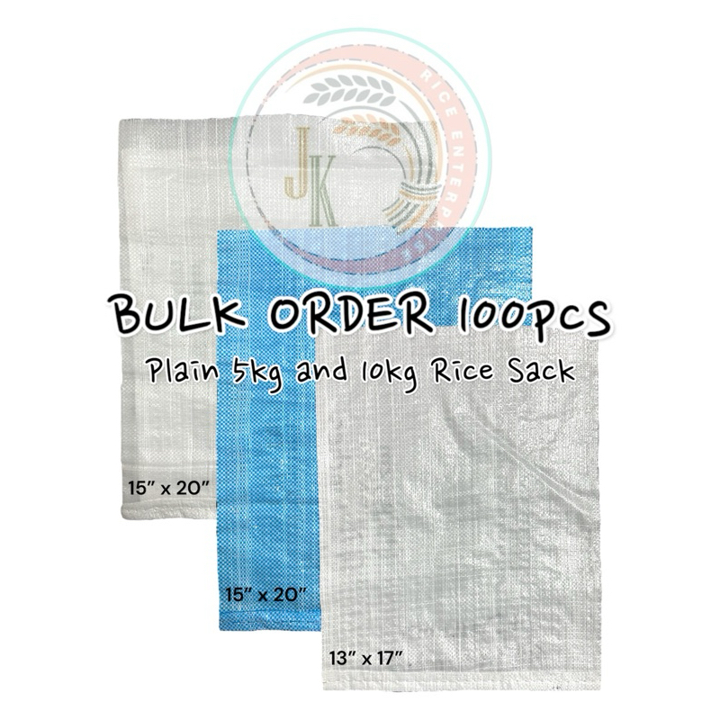 (100pcs) 5kg / 10kg PLAIN BRAND NEW SACKS (BULK) (SAKO ONLY) | Shopee ...
