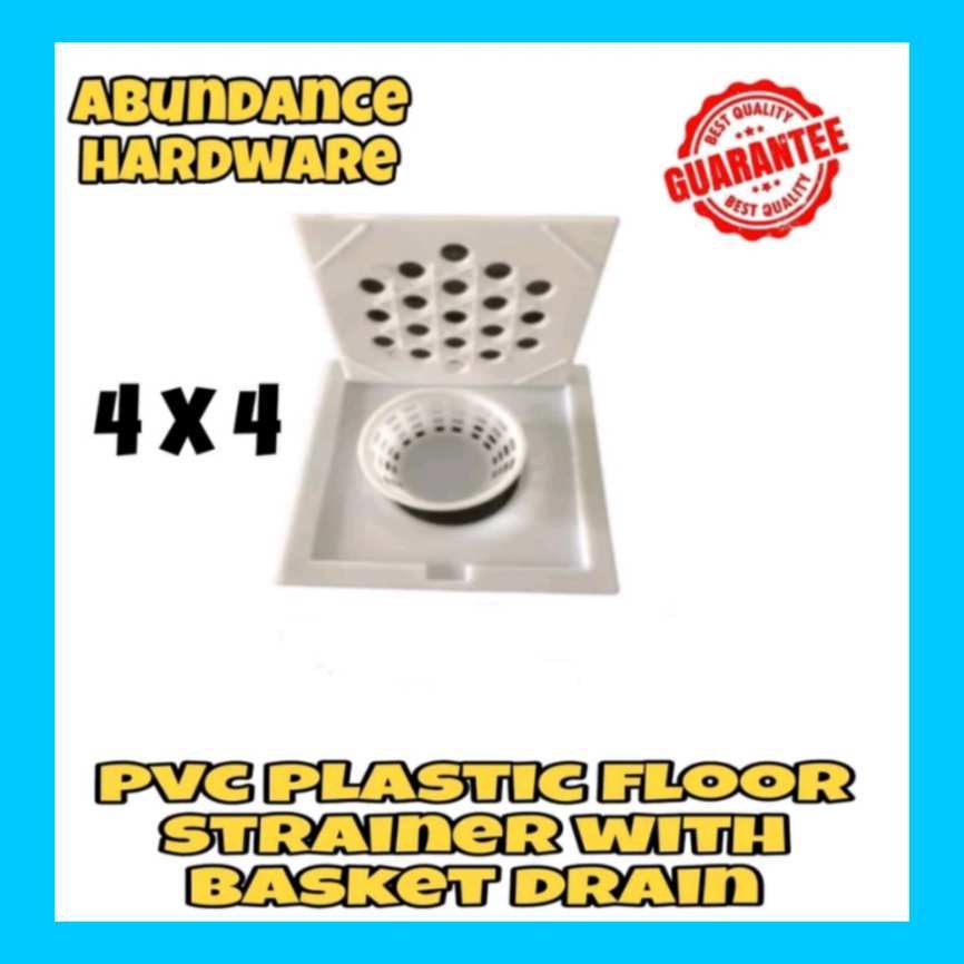PVC PLASTIC FLOOR STRAINER WITH BASKET DRAIN 4 X 4 | Shopee Philippines