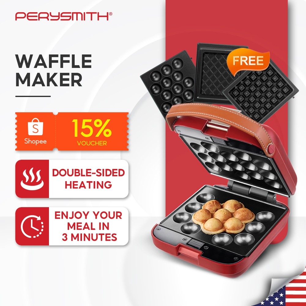 PerySmith WM360 Electric Waffle Maker Also Good for Takoyaki, Sandwich ...