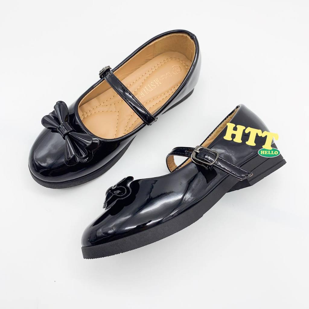 Girls Black School Shoe Kids Platform Doll Shoes Chunky-Heel Shoes ...