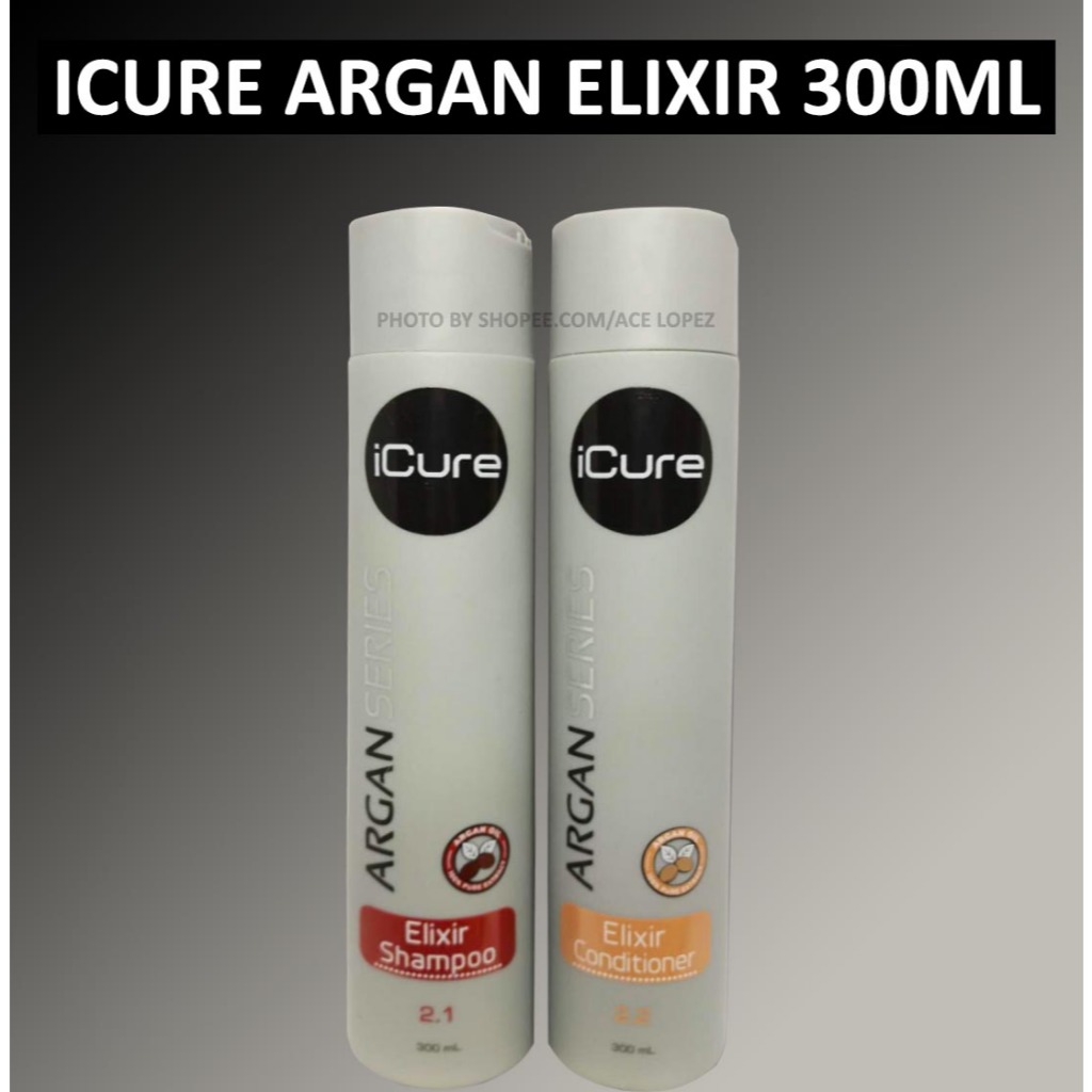 iCure Argan Elixir Shampoo & Conditioner 300ml als21207 | Shopee ...