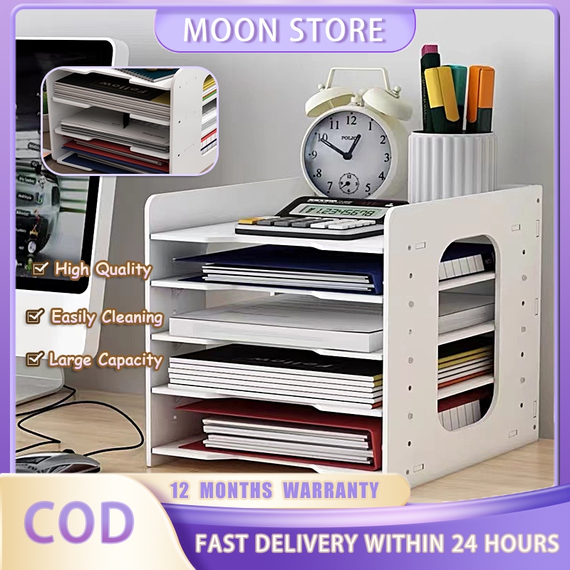 A4 Paper File Holder Storage Box Desktop 5 Layer Book Desk Shelf ...