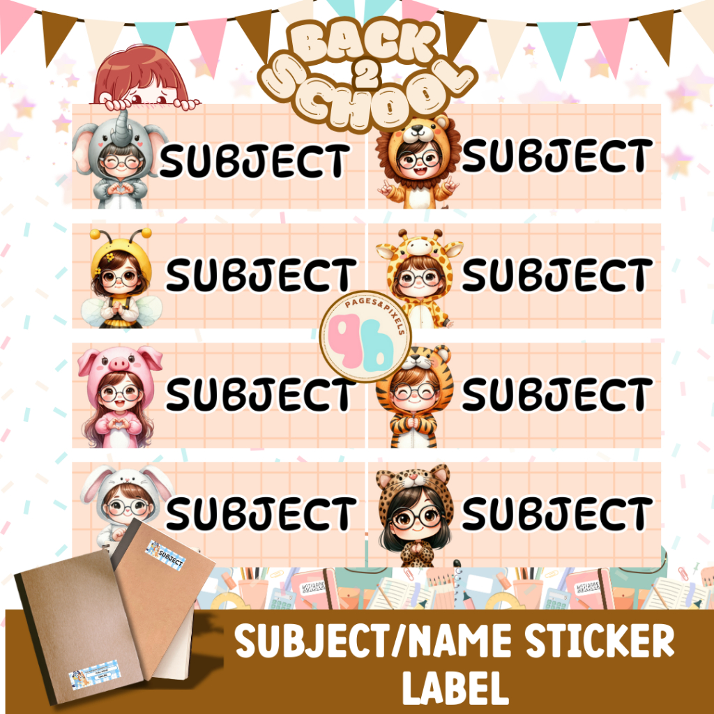 16 PCS Personalized School Labels 2024-2025 | Custom Back-to-School ...