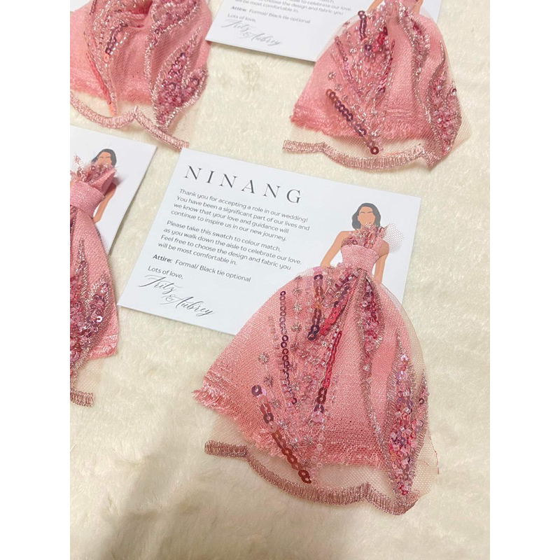 Wedding Swatch Cards for Ninang Ninong Bridesmaid Groomsmen | Shopee ...