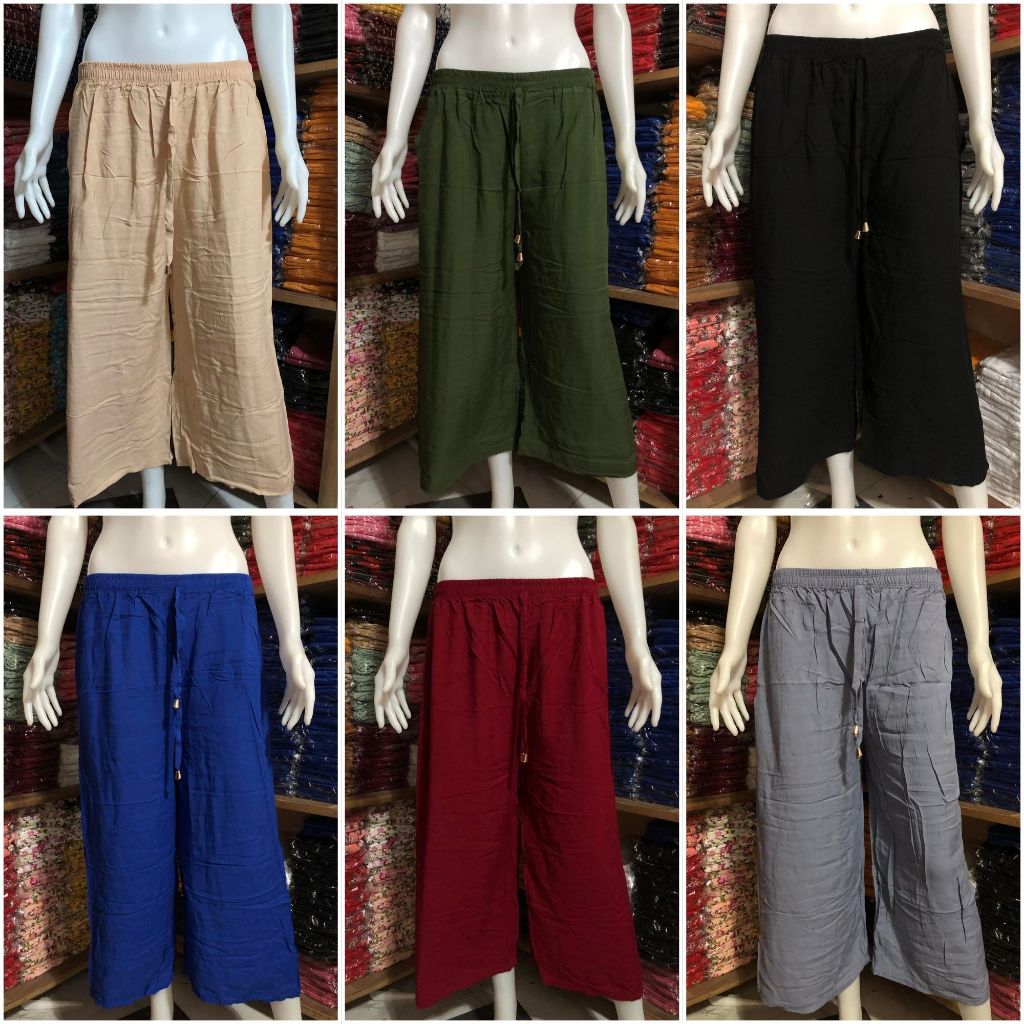 CHALLIS Plain Square Pants with Side Pocket | Shopee Philippines