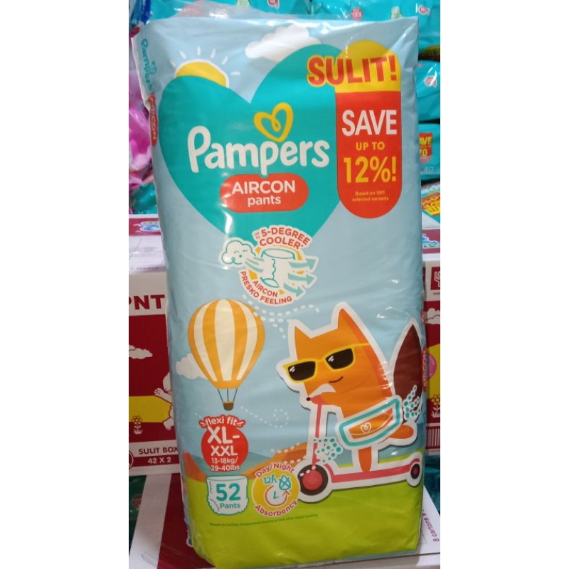 PAMPERS AIRCON PANTS XL-XXL (52 PCS) | Shopee Philippines