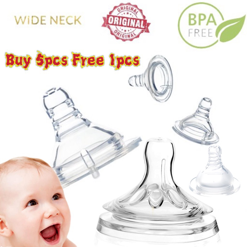 Wide Nipple Standard Nipple Silicone Bottle Slim Neck Pacifier | Shopee ...