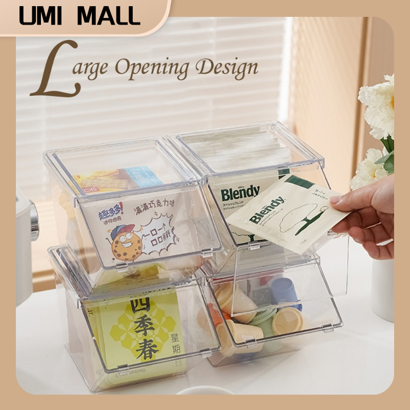 4Pcs Candy Display Organizer Acrylic Tea Bag Storage Box With Lid ...