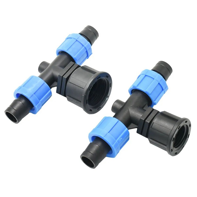 2PCS Drip Irrigation 16mm Tape Hose T Shape Tee Locking Connectors for ...