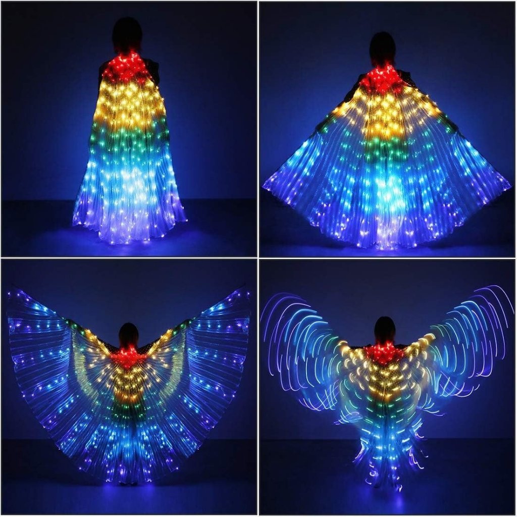 LED Light Up Butterfly Wings Led Wings Dancing Props Fluorescent Belly ...