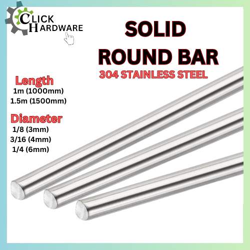 Stainless Round Bar Solid Round Stainless Shafting 304 Stainless Steel 1/8 3/16 1/4 ...